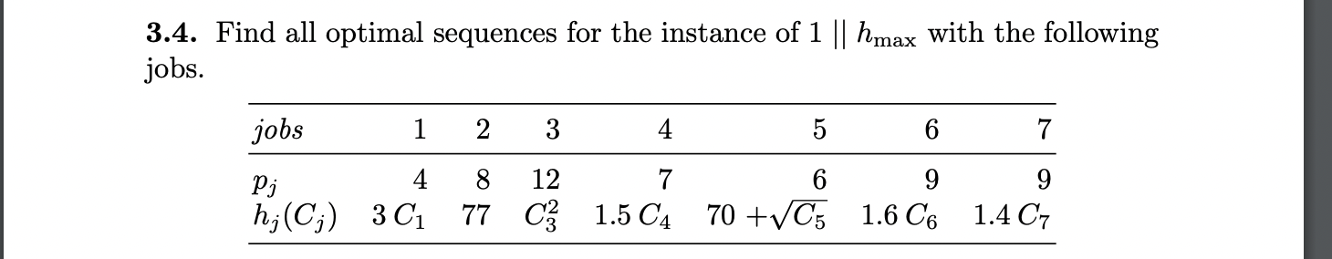 Solved 3.4. Find all optimal sequences for the instance of 1 | Chegg.com