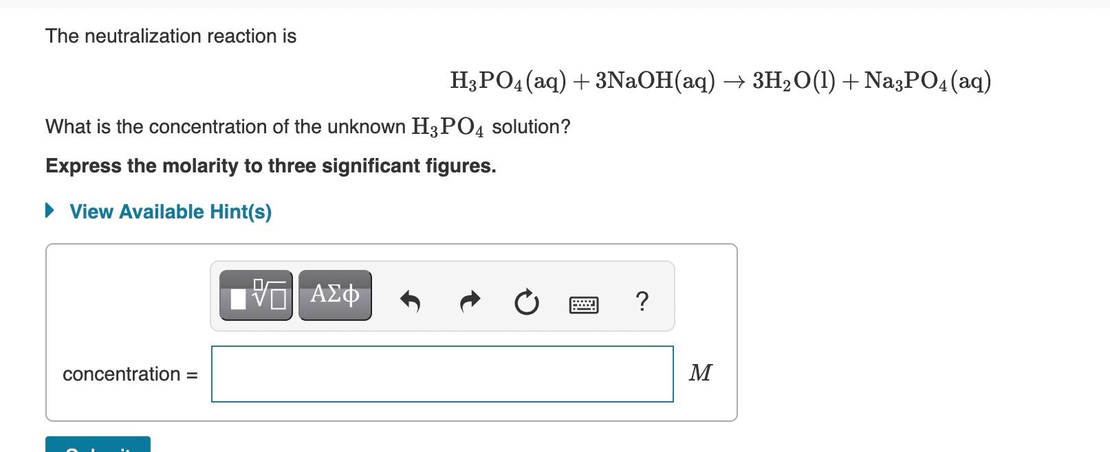 The Neutralization Reaction Is