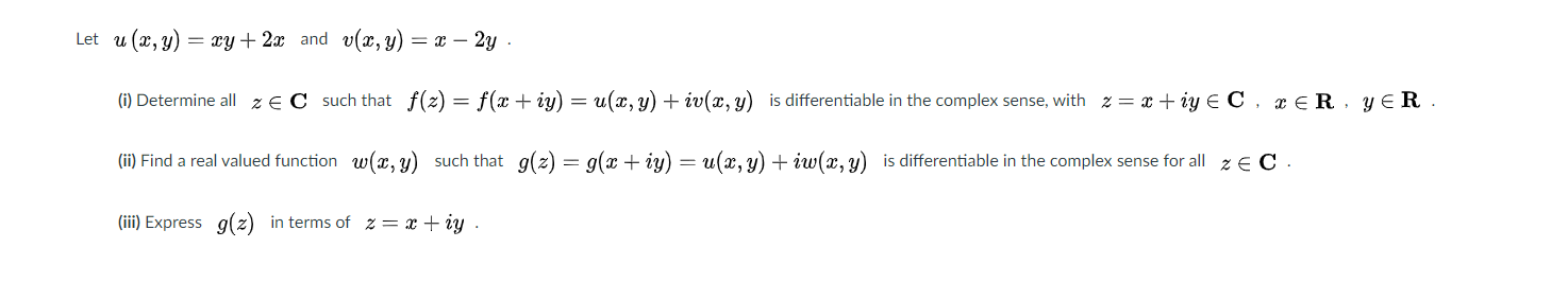 Solved Let u (x, y) = xy + 2x and v(x, y) = x – 2y. (i) | Chegg.com