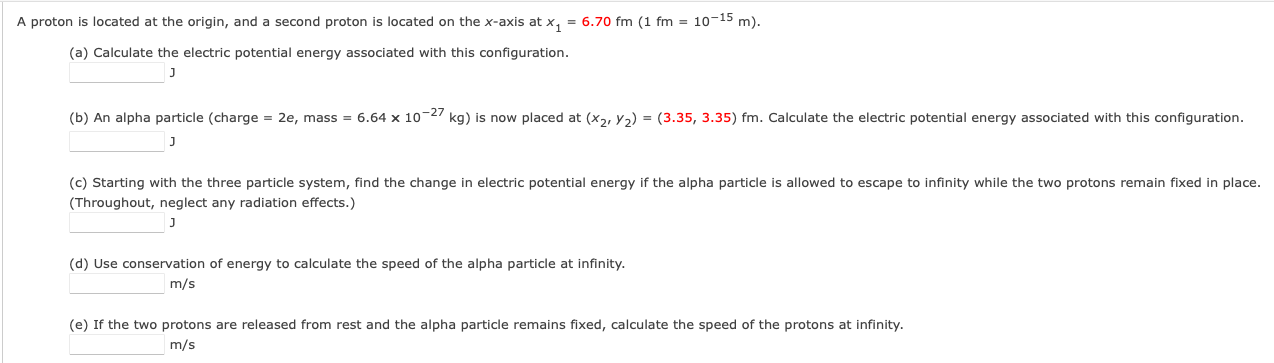 Solved A proton is located at the origin, and a second | Chegg.com