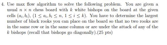 4. Use max flow algorithm to solve the following | Chegg.com