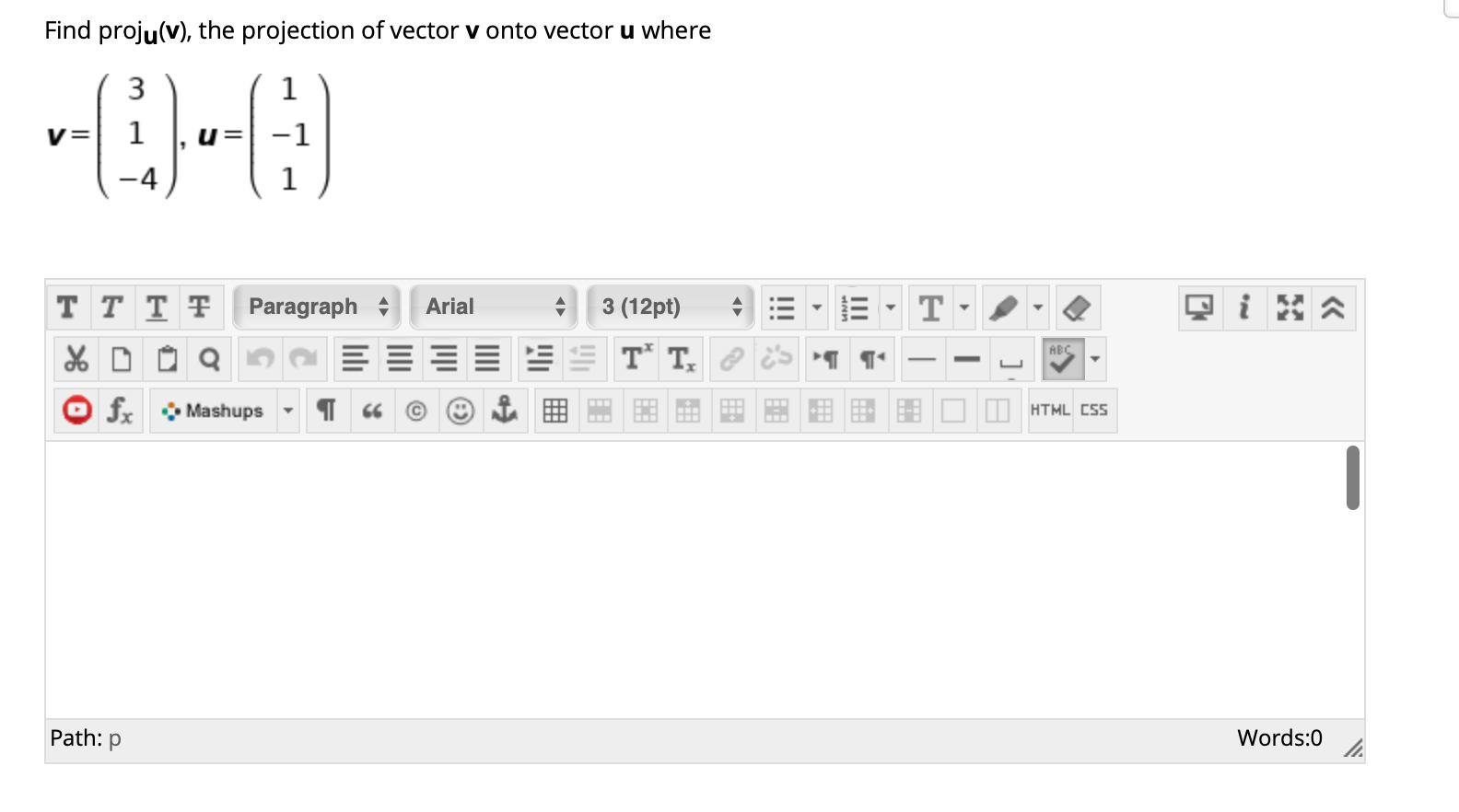 Solved Find proju(v), the projection of vector v onto vector | Chegg.com