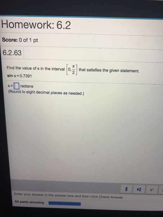 Solved find the value of S interval [0, pie over 2] that | Chegg.com