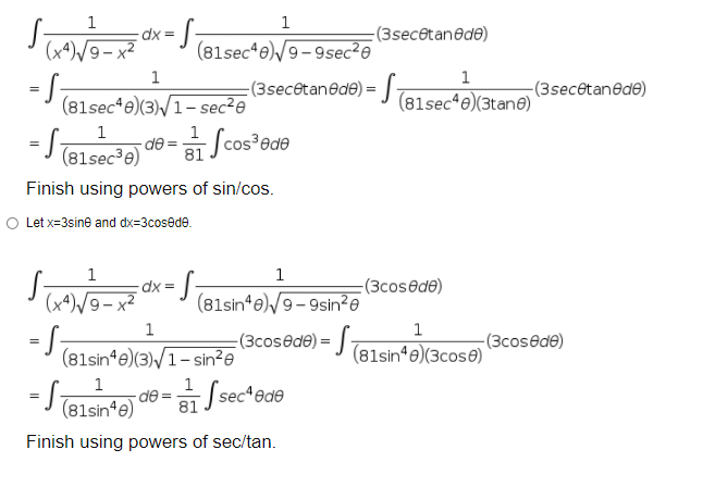 Solved Question 21 Evaluate the integral using a trig | Chegg.com