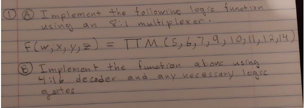Solved 0 Implement the following logic function using an 8.1 | Chegg.com