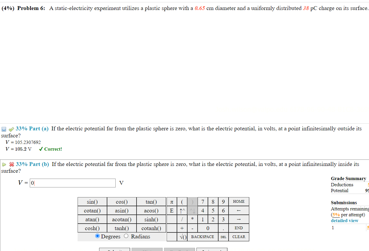 Solved 4\%) Problem 6: A static-electricity experiment | Chegg.com