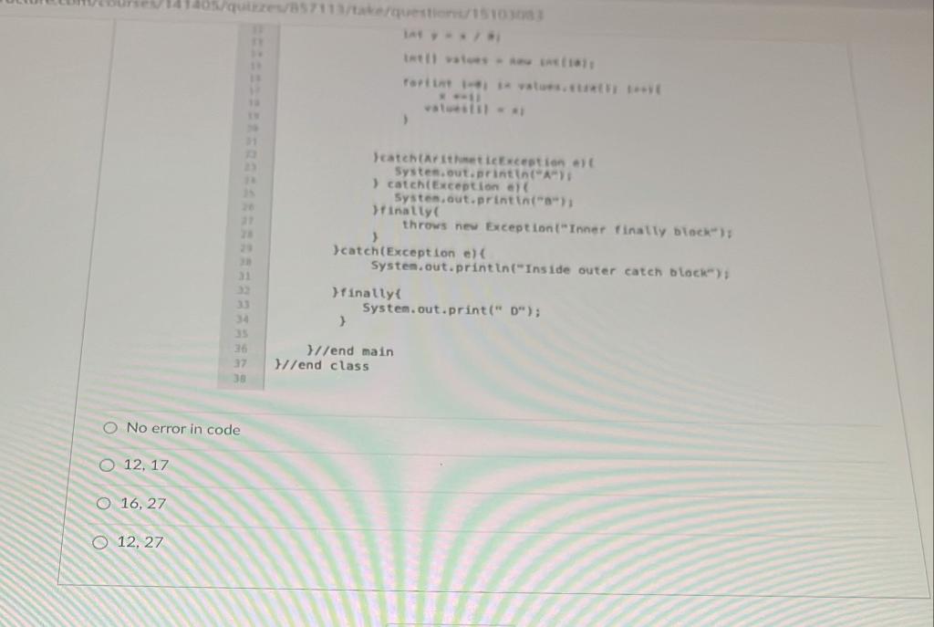 Which line(s) has/have compile time error(s) in the | Chegg.com