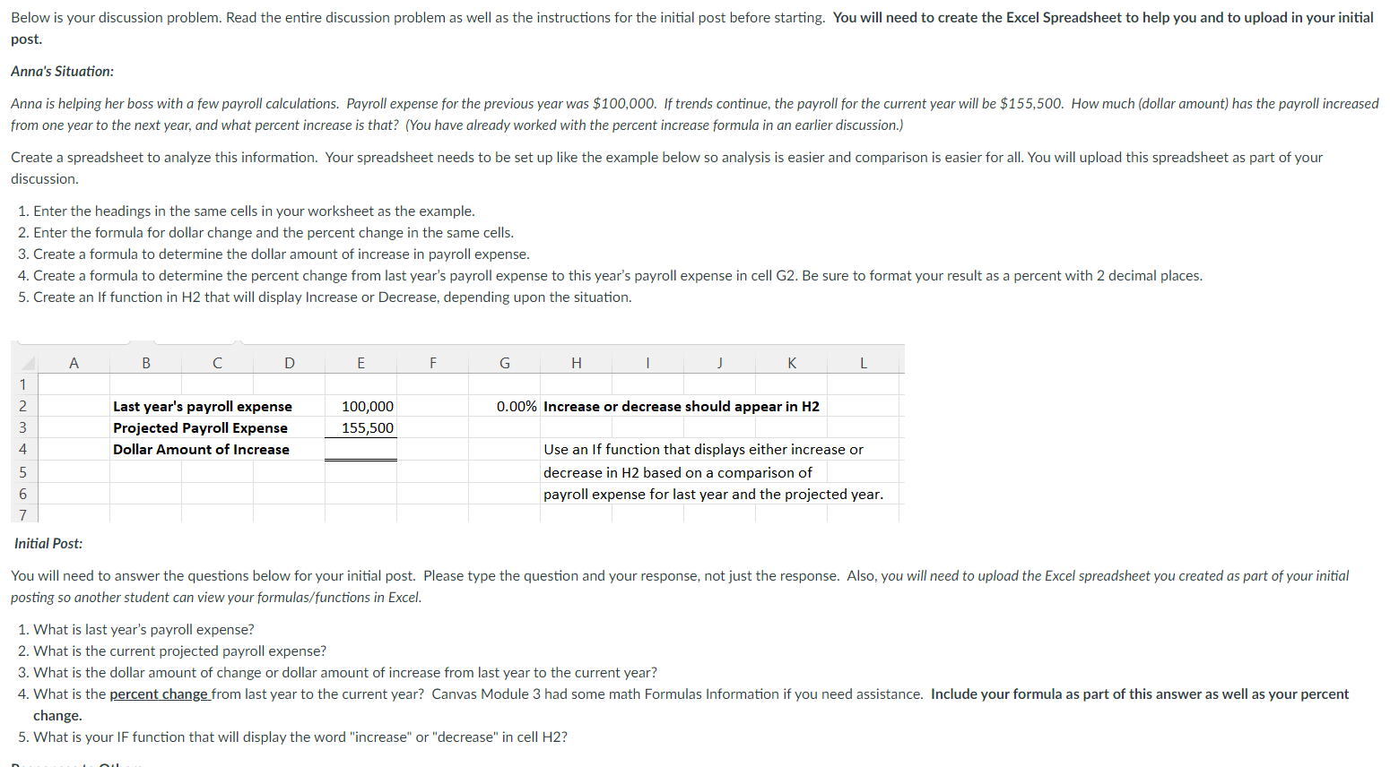 Solved Below is your discussion problem. Read the entire | Chegg.com