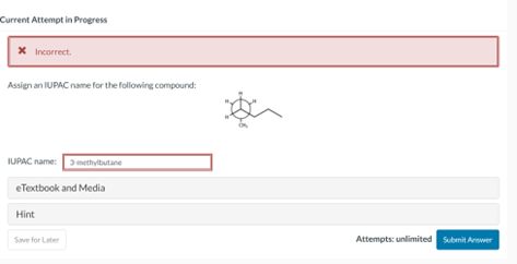 Solved Current Attempt in Progress Assigr an IUPAC name for | Chegg.com
