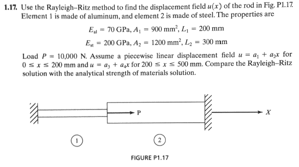 Solved 1.17. Use the Rayleigh-Ritz method to find the | Chegg.com