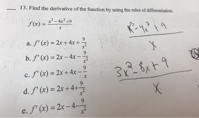 Solved Find the derivative of the function by using the | Chegg.com