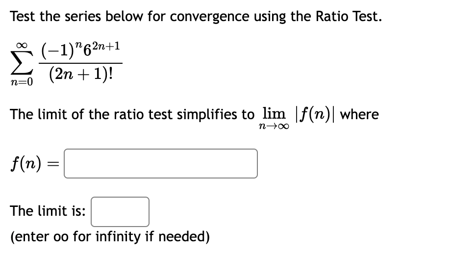 Solved Test the series below for convergence using the Ratio | Chegg.com