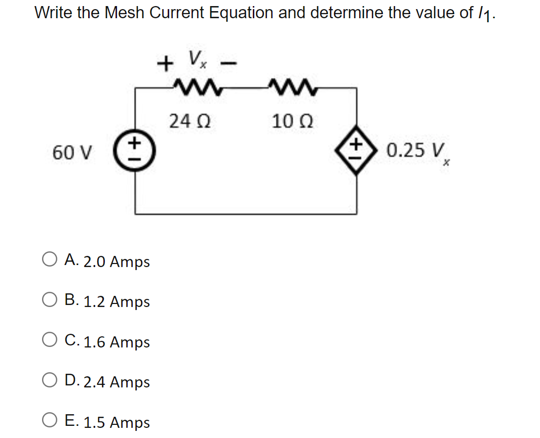 Solved Write the Mesh Current Equation and determine the | Chegg.com
