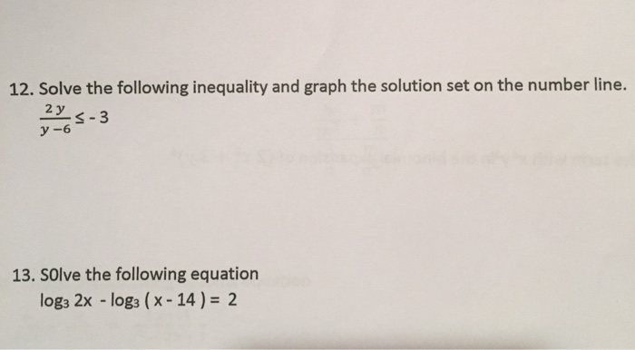 Solved 12. Solve the following inequality and graph the | Chegg.com