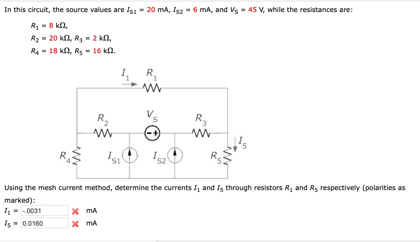 Solved In this circuit, the source values are IS1 = 20 mA, | Chegg.com