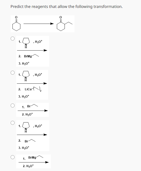 Solved Predict the reagents that allow the following | Chegg.com