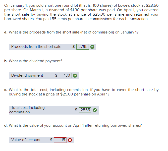 Solved On January 1 , you sold short one round lot (that is, | Chegg.com