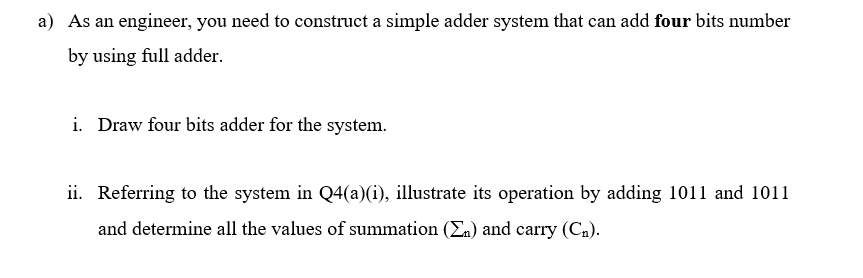 Solved a) As an engineer, you need to construct a simple | Chegg.com