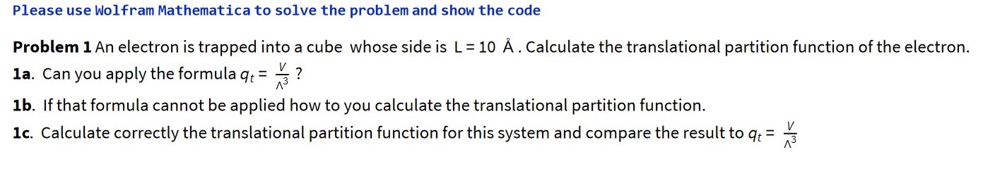 Solved Problem 1 An electron is trapped into a cube whose | Chegg.com