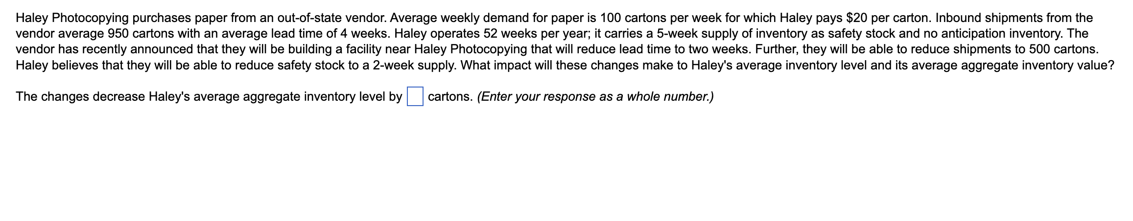 Solved The changes decrease Haley's average aggregate | Chegg.com