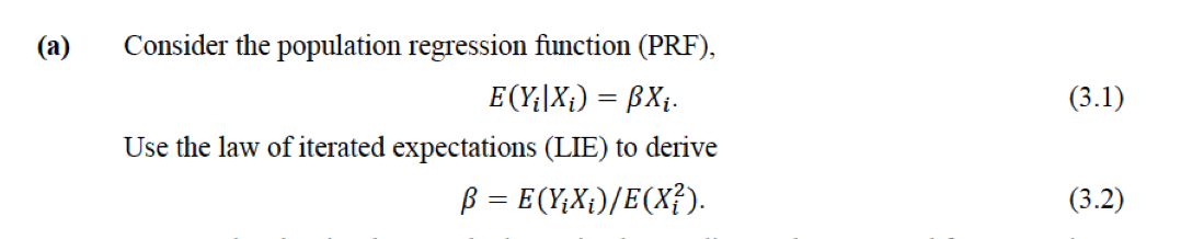 Solved Consider the population regression function (PRF) (a) | Chegg.com
