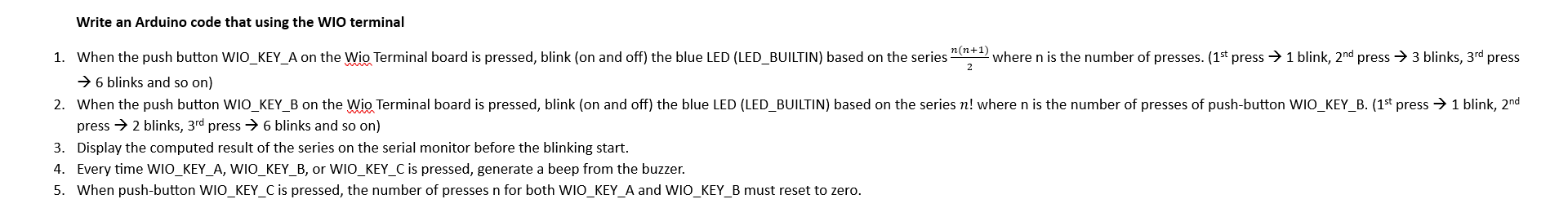 Solved Write An Arduino Code That Using The Wio Terminal →6 