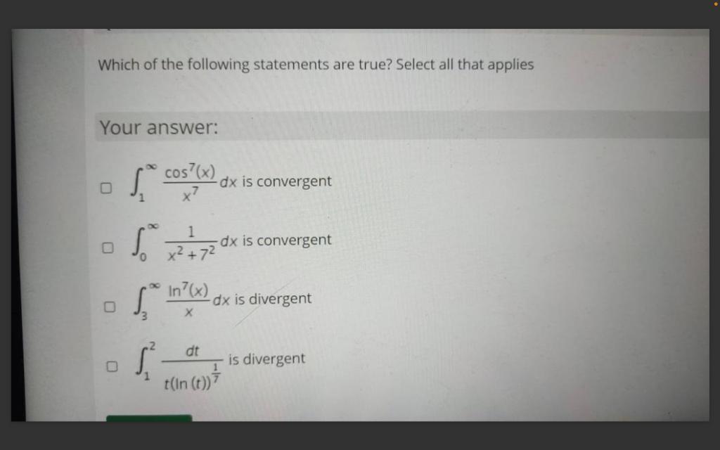 Solved Which of the following statements are true? Select | Chegg.com