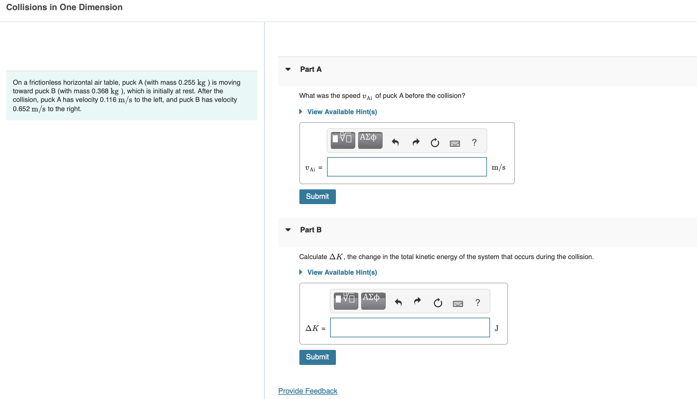 Solved Collisions in One Dimension On a frictionless | Chegg.com