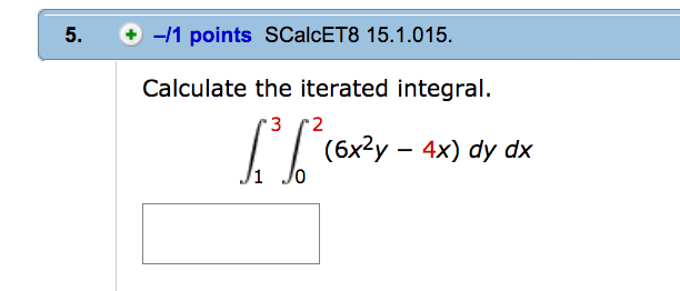 Solved 5.+-/1 points SCalcET8 15.1.015 Calculate the | Chegg.com