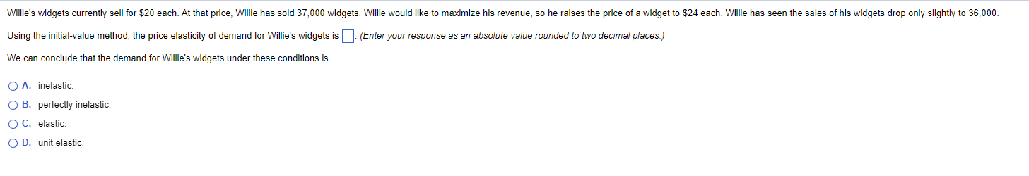 Solved Using the initial-value method, the price elasticity | Chegg.com