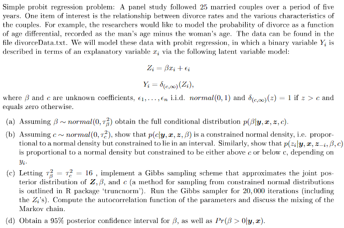 Simple probit regression problem: A panel study | Chegg.com