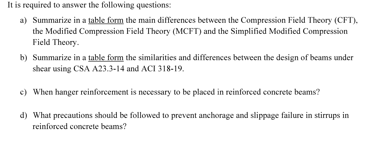 Solved It is required to answer the following questions: a) | Chegg.com