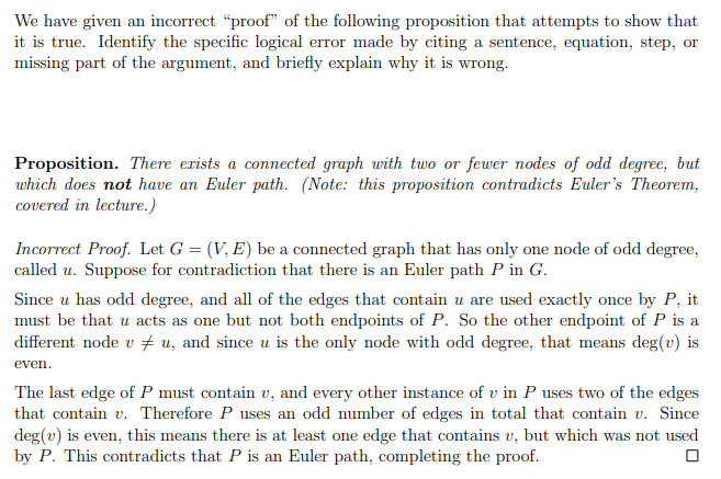Solved We have given an incorrect "proof" of the following | Chegg.com