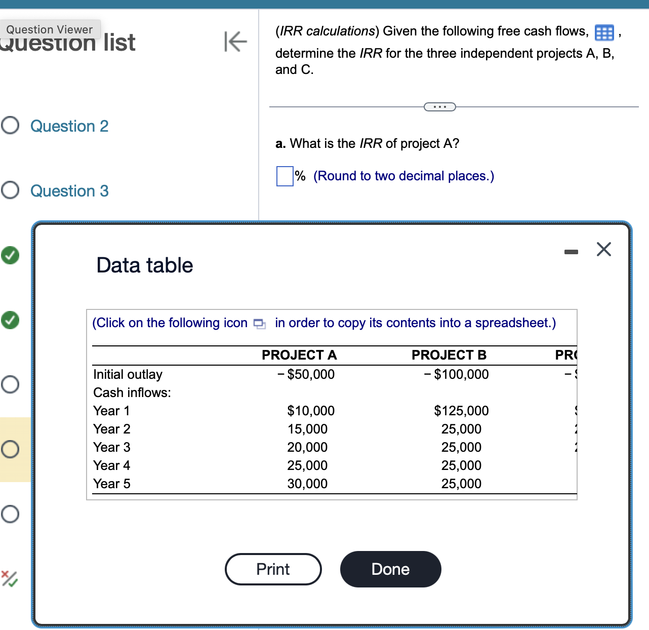 Solved (IRR calculations) ﻿Given the following free cash | Chegg.com
