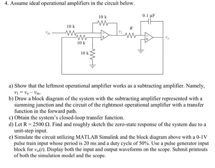 Solved 4. Assume ideal operational amplifiers in the circuit | Chegg.com