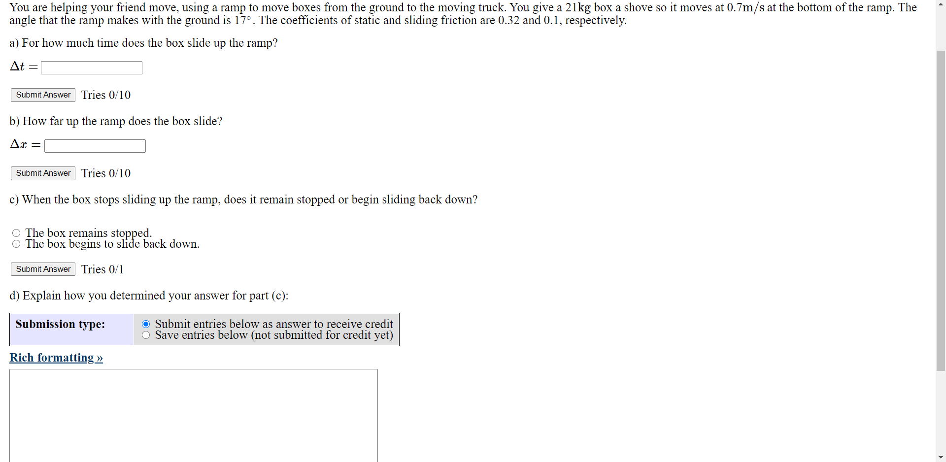 Solved You are helping your friend move, using a ramp to | Chegg.com