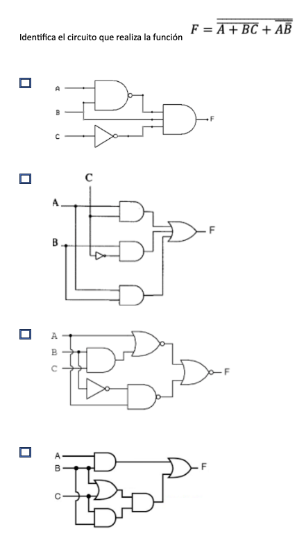 Solved Identifica el circuito que realiza la función | Chegg.com