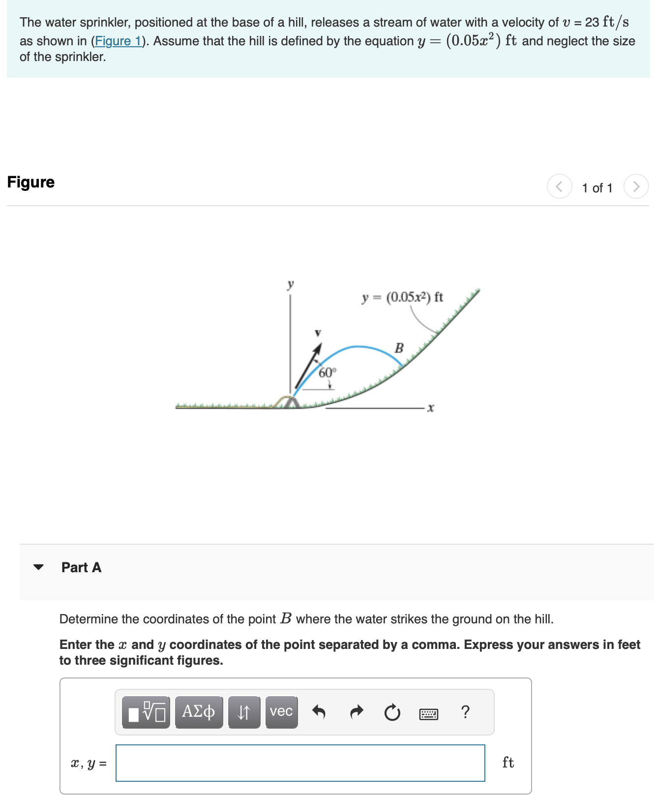 Solved The water sprinkler, positioned at the base of a | Chegg.com