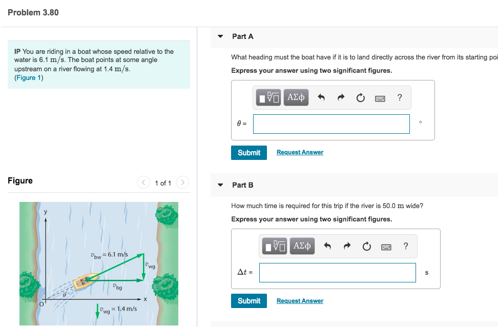 Solved Problem 3.80 Part A IP You are riding in a boat whose | Chegg.com