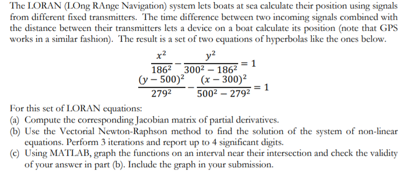 Solved The LORAN (LOng RAnge Navigation system lets boats at | Chegg.com