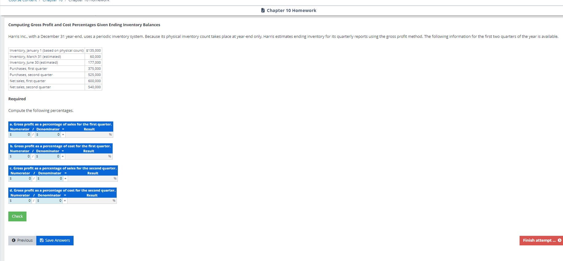 Solved Computing Gross Profit and Cost Percentages Given | Chegg.com
