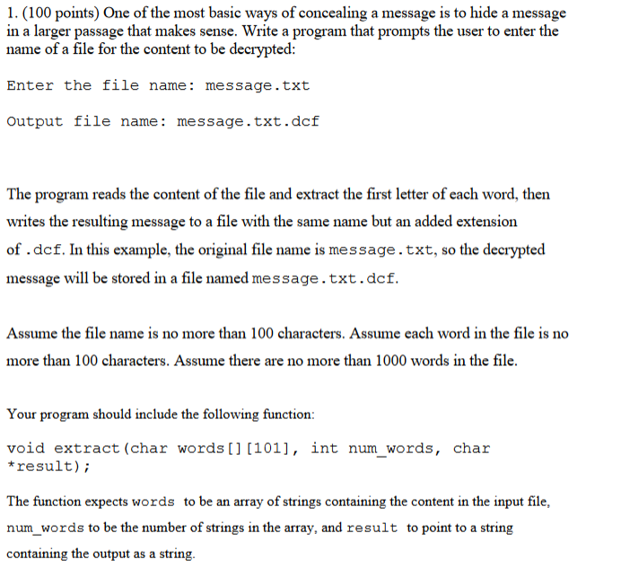Solved 1. (100 points) One of the most basic ways of | Chegg.com