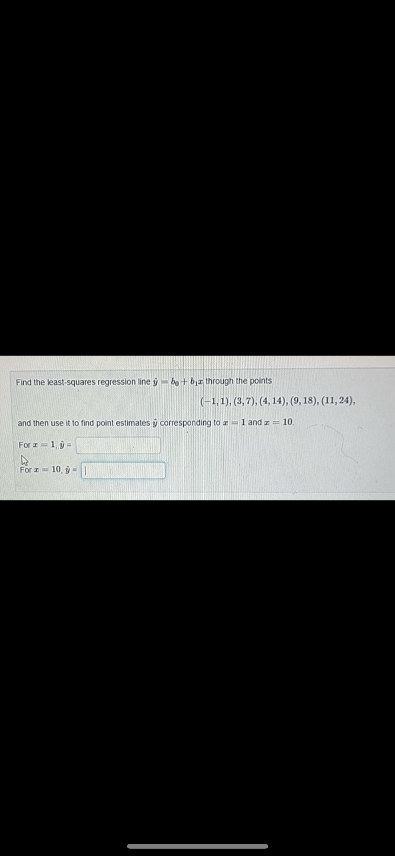 Solved Find the least-squares regression line y^=b0+b1x | Chegg.com