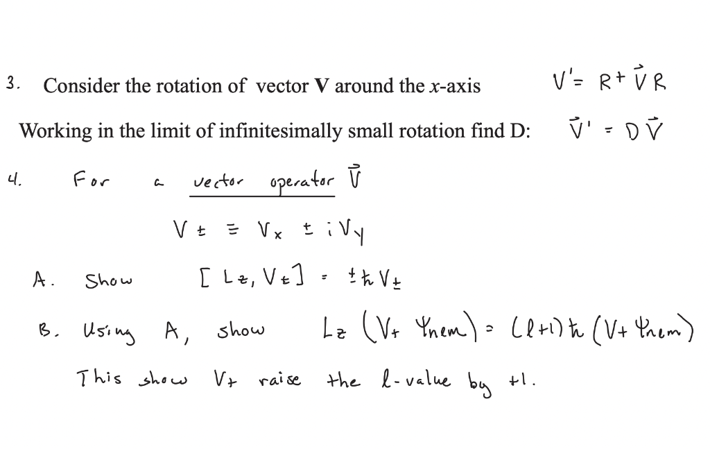 Solved Consider the rotation of vector V around the x-axis | Chegg.com