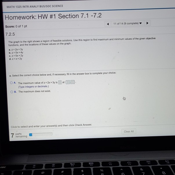 Solved MATH 1325 INTR ANALY BUS/SOC SCIENCE Homework: HW #1 | Chegg.com