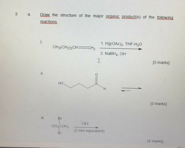 Solved Draw the structure of the major organic product(s) of | Chegg.com
