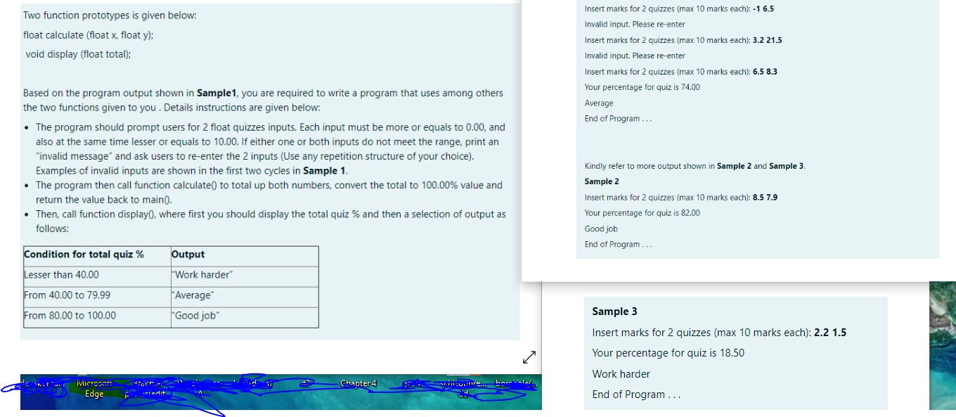 Solved Two Function Prototypes Is Given Below Float 