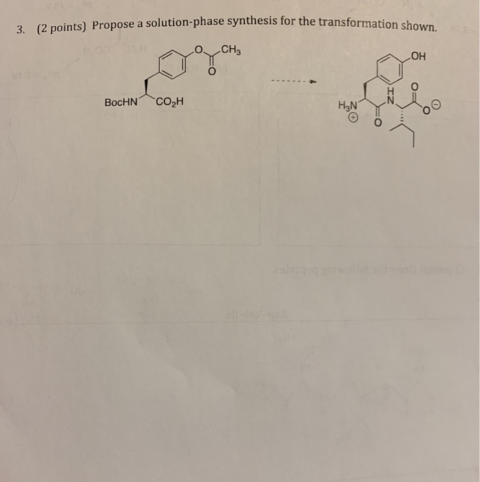 Solved 3, (2 points) Propose a solution-phase synthesis for | Chegg.com