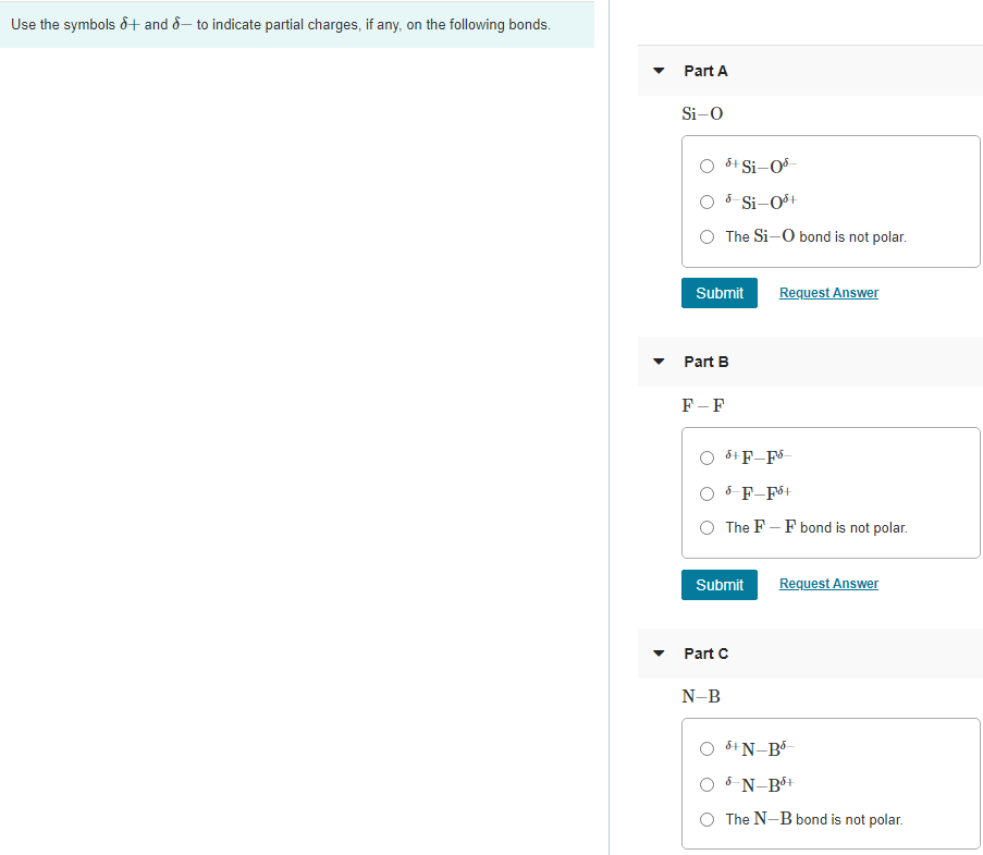 Solved Use the symbols 8+ and 8- to indicate partial | Chegg.com