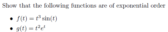 Solved Show that the following functions are of exponential | Chegg.com